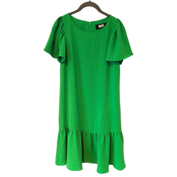 Dkny | Dresses | Dkny Green Ruffle Dress St Patricks Day Outfit Spring ...